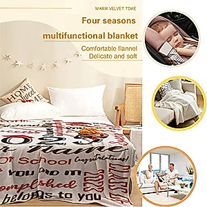 Custom Blanket Graduation Gifts Class of 2023 Graduation Decorations, Personalized Name Cool Graduation Gifts Blanket, Custom Throw Blanket Graduation Gifts for Him and Her 40x50 Inch