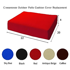 Cinnamonee Outdoor Cushion Covers Replacement Outdoor Patio Pillow Cover Comfortable for All Seasons Sofa Couches Loveseats Lava (20"X22"X4" 2 Pack, Red)
