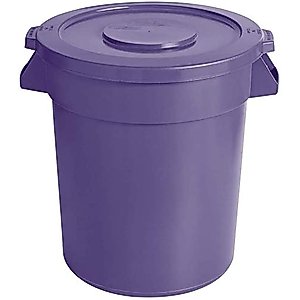 PRO&Family 80 Qt. / 20 Gallon / 75 Liters Purple Round Ingredient Bin/Commercial Trash Can and Lid. Kitchen Garbage Can Office Trash Can Recycle Bin Waste Basket Touchless