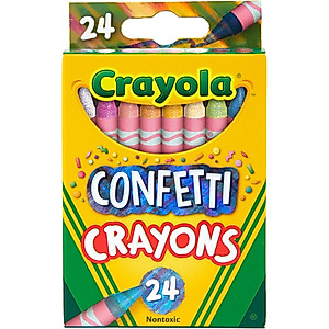 Crayola® Confetti Crayons, Assorted Colors, Pack Of 24 Crayons