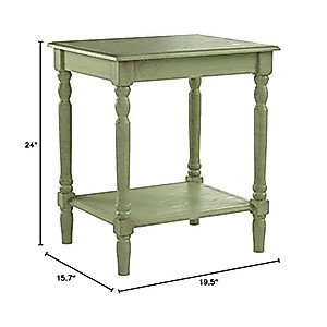 Decor Therapy Simplify End Table with Shelf, Antique Green