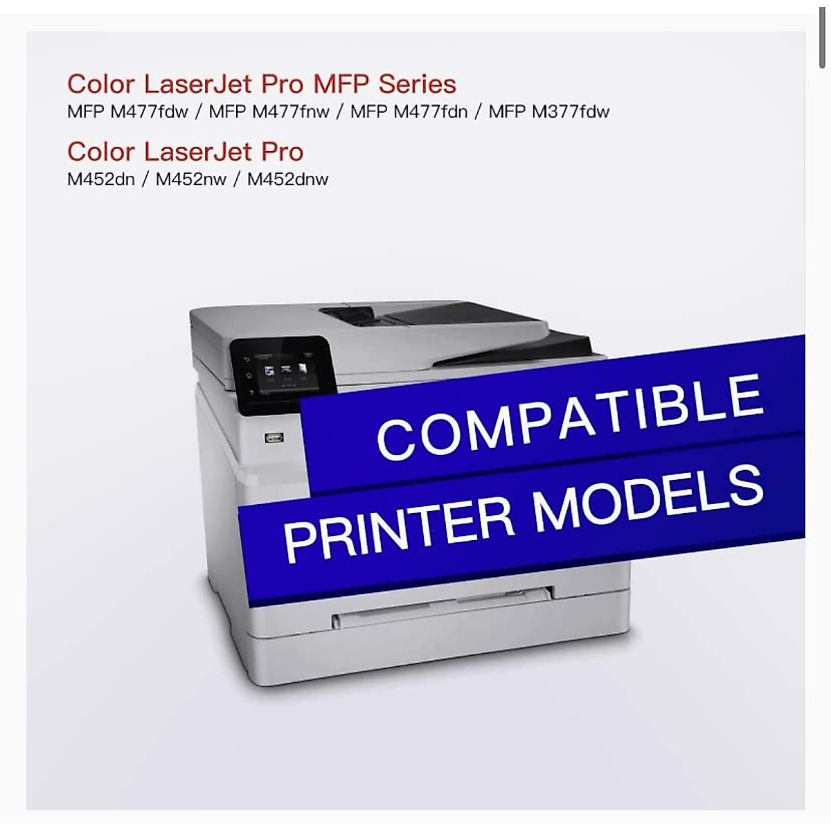 GPC Image Compatible Toner Cartridge Replacement for HP 410A CF413A Compatible with Laserjet Pro MFP M477fdw M477fdn M477fnw Pro M452dn M452nw M452dw Toner Printer Tray (1 Magenta)