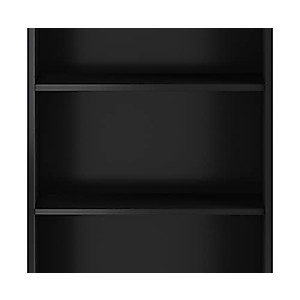 SIMPLIHOME Amherst SOLID WOOD 70 inch x 30 inch Transitional 5 Shelf Bookcase in Black with 5 Shelves, for the Living Room, Study and Office