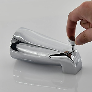 Slip Fit Tub Spout with Pull-Up Diverter for 1/2 inch Copper Tube, Chrome