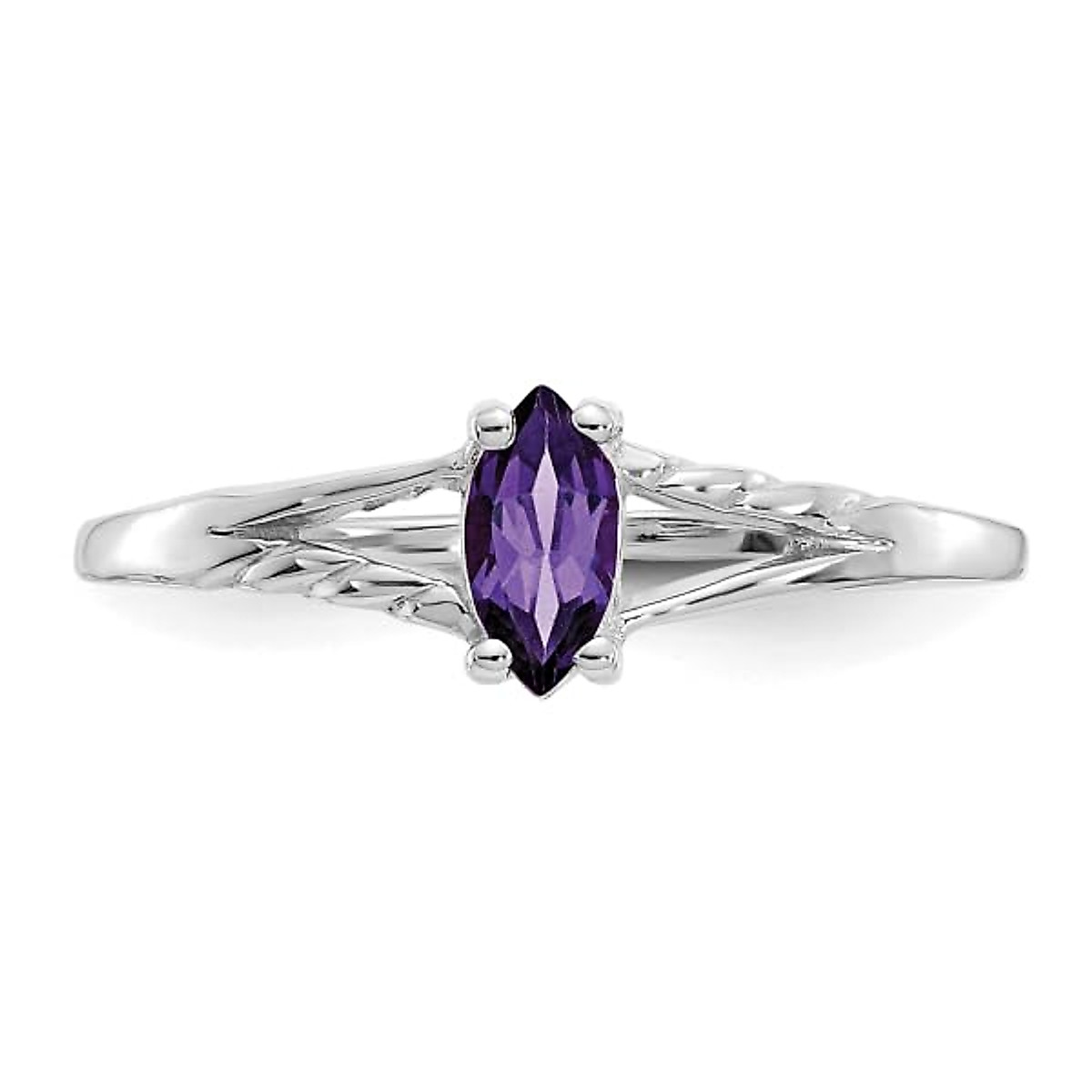 IceCarats 10K White Gold Purple Amethyst Ring Gemstone Band February Birthstone Jewelry Size 6