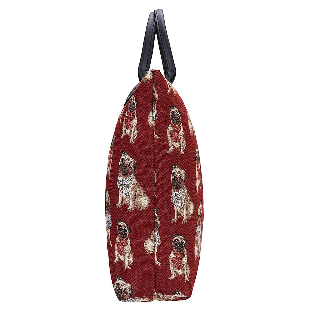 Signare Tapestry Foldable Tote Bag Reusable Shopping Bag Grocery Bag With Pug Dog (FDAW-PUG)