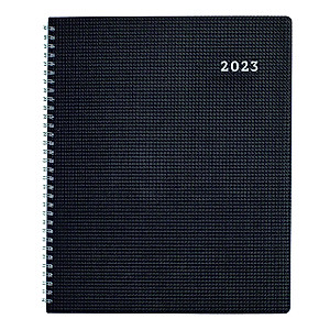 Brownline 2023 DuraFlex Monthly Planner, 14 Months, December 2022 to January 2024, Twin-Wire Binding, 11" x 8.5", Black (CB1262V.BLK-23)
