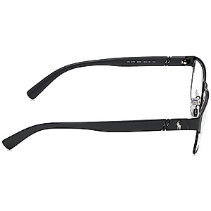 Polo Ralph Lauren Men's PH1175 Rectangular Prescription Eyewear Frames, Matte Black/Demo Lens, 56 mm