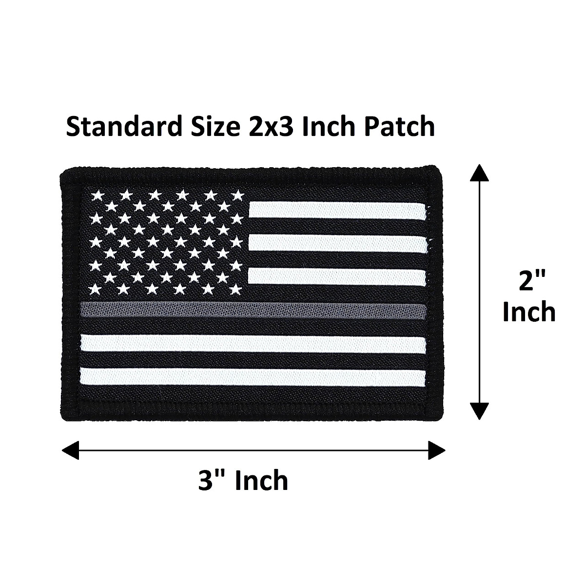 Great 1 Thin Grey-Gray Line American Flag Patch 2-Pack, Correctional Officer, 2x3 inch, Woven, Hook and Loop Fastener/Backing, Tactical Accessory for Clothing-Jackets-Hats-Backpacks