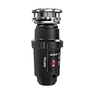 Moen GXP33C Lite Series PRO 1/3 HP Compact Continuous Feed Garbage Disposal for Kitchen Sink, Power Cord Included