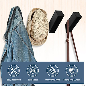 Ranzdn Black Towel Hooks Wall Mounted, SUS 304 Stainless Steel Towel & Robe Hooks, Modern Heavy Duty Wall Hooks Waterproof for Bathroom and Outdoor, Matte Black (4-Pack)