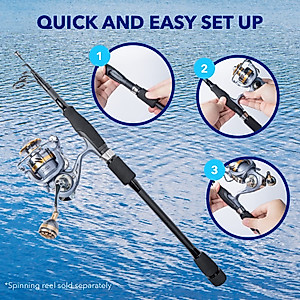 HAJIMARI Fishing Rod - 6-Section Collapsible Fishing Rod | 125g Telescopic Fishing Pole with Graphite Reel Seat | Medium-Light Fishing Pole for Men and Women | River, Ocean, and Lake Fishing Pole