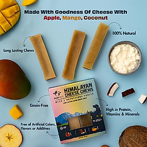 Himalayan Dog Chews Long Lasting - Mixed Fruits Yak Cheese Dental Chews for Dogs | Supports Digestion | Promotes Immunity | Healthy Dog Treats for Medium Dogs (6.8oz, Pack of 3)