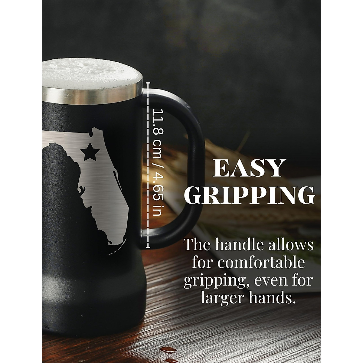 Onebttl Florida Gifts for Men Women, Florida Themed Souvenirs Travel Homesick Gift, Stainless Steel Beer Stein Tumbler, 24oz Beer Mug with Lid