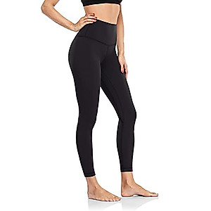 HeyNuts Essential 7/8 Leggings High Waisted Yoga Pants for Women, Buttery Soft Workout Pants Compression Leggings with Inner Pockets Black_25'' M(8/10)