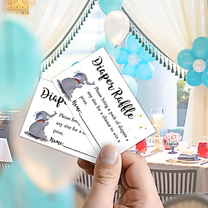 50 Count Elephant Diaper Raffle Tickets for Baby Shower Boy Baby Shower Game Baby Shower Diaper Raffle Tickets.