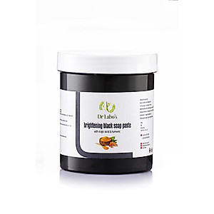 DR LABO'S Brightening African Black Soap Paste Pure And Natural Facial Treatment For Acne, Dry Skin, Scars, Burns, Rashes Cleansing Soap To Exfoliate & Remove Dead Skin Cells Weight (400Gm)