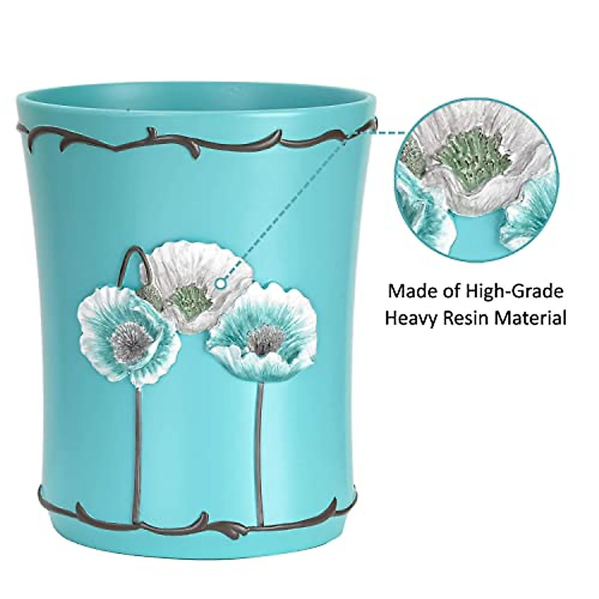 Popular Bath Poppy Fields, Waste Basket, Aqua