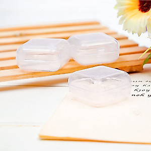 UUYYEO 20 Pcs Mini Clear Plastic Box Earplug Storage Box Square Jewelry Beads Storage Container with Lid
