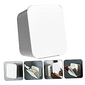 Holibanna 2pcs Box Punch Free Hanging Box Remote Controller Holder Wall Mounted Storage Bins Toothpick Dispenser Holder Wall Mount Plastic Storage Bin Wall Mount Storage Box Makeup Box