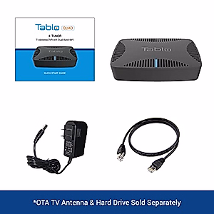 Tablo Quad Over-The-Air [OTA] Digital Video Recorder [DVR] for Cord Cutters - with WiFi, Live TV Streaming, Black