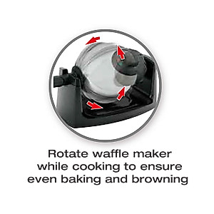 Salton WM1082, Rotary Waffle Maker, 5 kg, Stainless Steel, Black