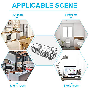 3PCS [Extra Large]Hanging Wire Baskets, Wall Mount Storage Basket, Rustic Toilet Paper Holder for Storage & Organization