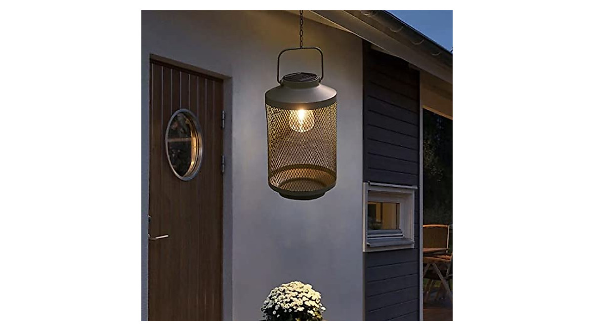 Large Solar Lantern for Outdoor Decor - Warm White Light