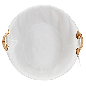 Household Essentials Natural ML-6667N Round Wicker Laundry Basket Hamper with Liner