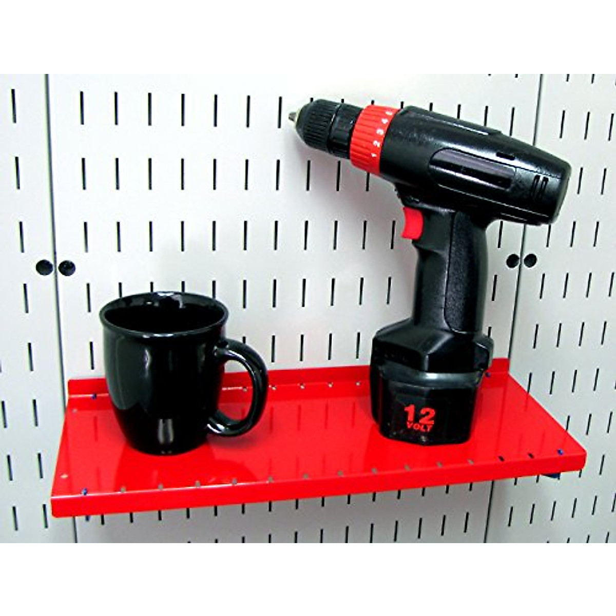 Wall Control KT-400-WRK R Slotted Tool Board Workstation Accessory Kit for Wall Control Pegboard Only, Red