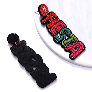 Cinco De Mayo Earrings for Women Colorful Beaded Fiesta Pinata Drop Dangle Earrings Statement Party Earrings Mexican Holiday Gift (Style2)