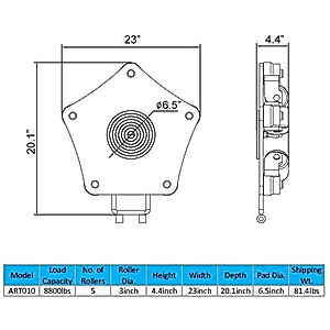 Amarite Machine Skate 8800lbs Capacity-Heavy Duty Machinery Mover Dollies with 360 Degree 5 Swivel Rollers for Industrial Use - Equipment Skates Moving Roller for Warehouse and Workshop Transporting