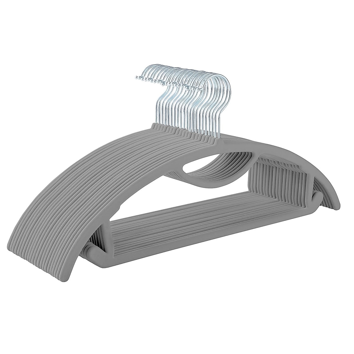 MIZGI Premium Velvet Hangers 50-Pack,No Shoulder Bump Hangers W/Tie Bar Ultra Thin Space Saving Non Slip Hangers Heavy Duty Felt Rounded Clothes Hangers for Sweaters,Coat,Jackets,Pants,Shirts