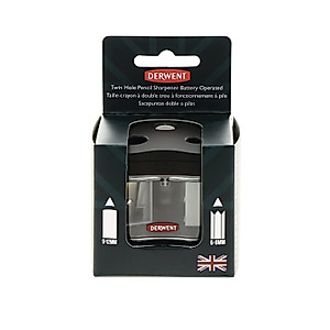 Derwent Pencil Sharpener, Battery Operated, Twin Hole Sharpener (2302332)