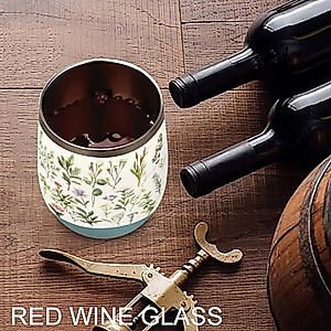 WYUSPGK 304 Stainless Steel Insulated Cup, Season Watercolors of Herbs Flowersb Print Smooth Rim, Durable & Reusable - Perfect for Office, Home, And Travel