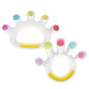 haakaa Baby Teething Toys Baby Teethers Toys for Babies Palm Silicone Teether Combo, Soothe Teething Pain and Itching Gums, BPA Free, 3M+