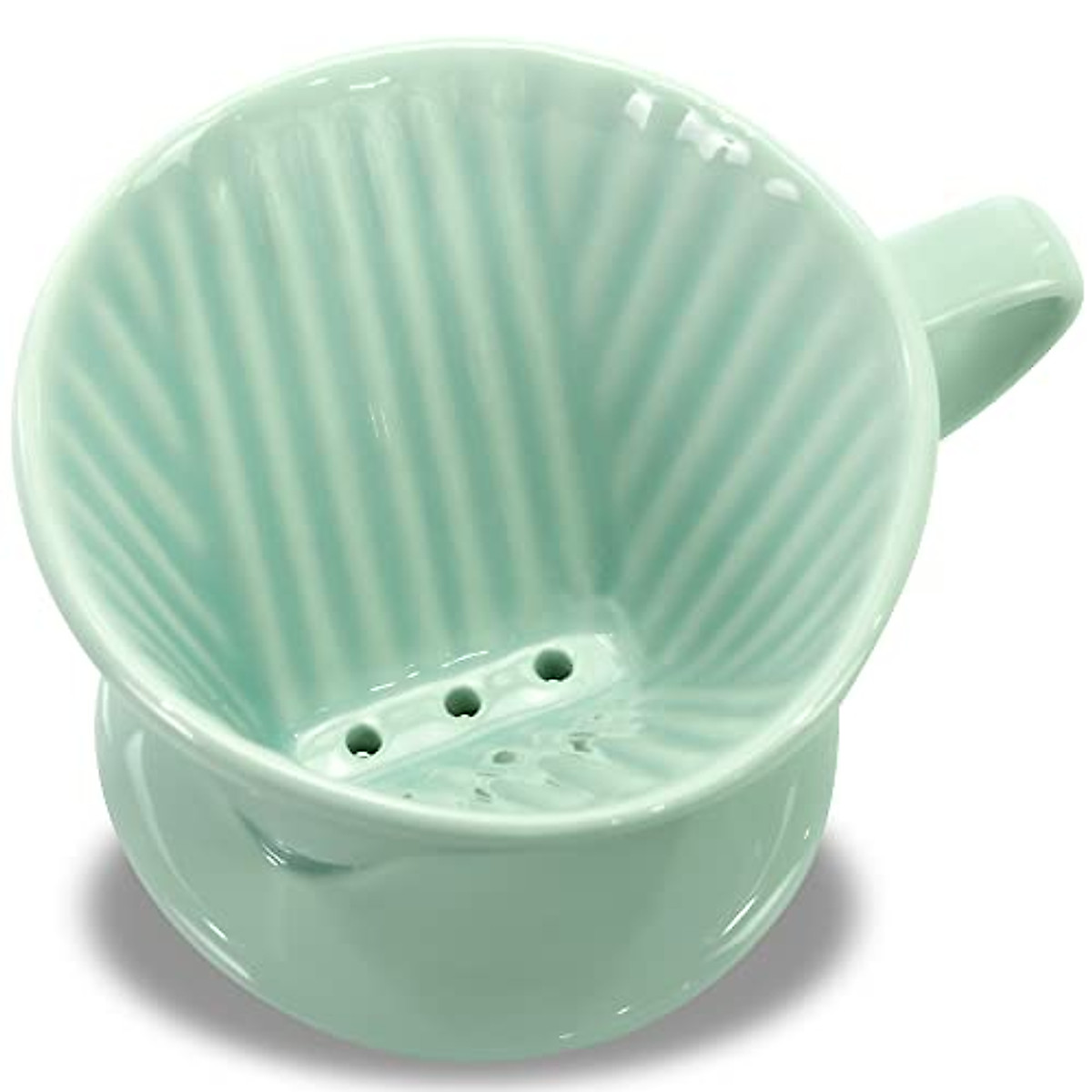 LHUKSGF Pour Over Ceramic - Coffee Dripper Ceramic Coffee Maker with 3 Holes Flat Bottom, Porcelain Slow Filter Cone for Travel, Camping, Office, Home, Coffee Maker Brew…