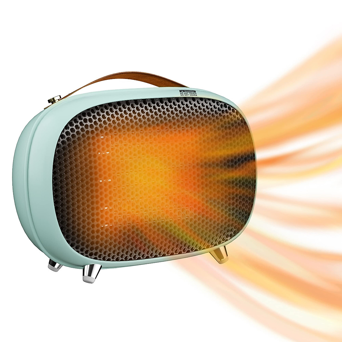 Vteilas Portable Electric Space Heater 800W/400W/Natural Wind, PTC Fast Heating Small Space Heater with Tip-over and Overheat Protection for Bedroom, Office, Room, Desk and Indoor Use (Green)