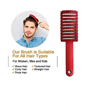 arc ventilation brush for fast drying, curved ventilation hole declination dryer hair brush, anti-static fast drying modeling tool, suitable for wet/dry hair