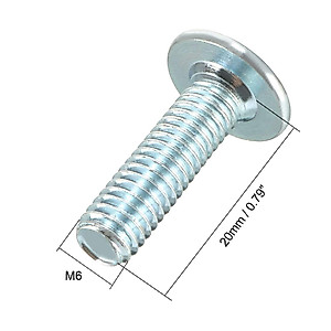 uxcell M6x20mm Furniture Bolts Hex Socket Screws Fastener Zinc Plated 20pcs