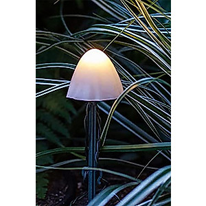Mushroom String Lights Solar 12FT 12 LEDs Pathway Lights Waterproof Mushroom LED Fairy Lights Outdoor Mini Ground Plug Light for Christmas Yard Patio Gazebo Garden Party Landscape Light, Warm White