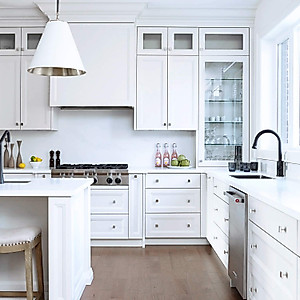 Wenmer 197"x15.7" Matte White Contact Paper White Peel and Stick Wallpaper Removable Self-Adhesive Paper Thicken Waterproof Wallpaper for Kitchen Countertop Cabinet Wardrobe