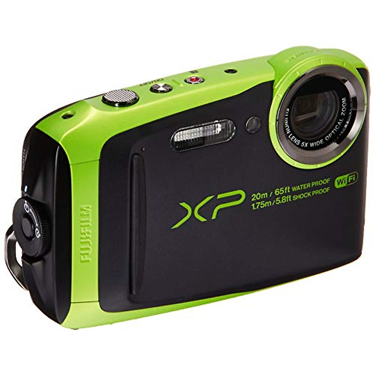 Fujifilm 600019756 FinePix XP120 Shock & Waterproof Wi-Fi Digital Camera, Black/Lime Green