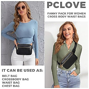 pclove Belt Bag for Women Crossbody Bags for Women Trendy Chest Bag for Men Vegan Leather Small Fanny Packs for Women Cross Body Bag purses Women Fashion Waist Packs