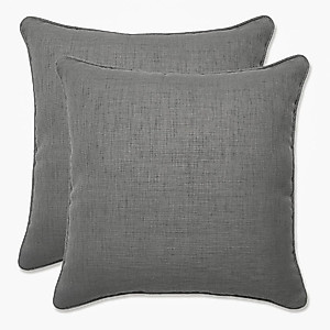 Pillow Perfect Rave Solid Indoor/Outdoor Throw Pillow Plush Fill, Weather and Fade Resistant, Throw - 18.5" x 18.5", Grey, 2 Count