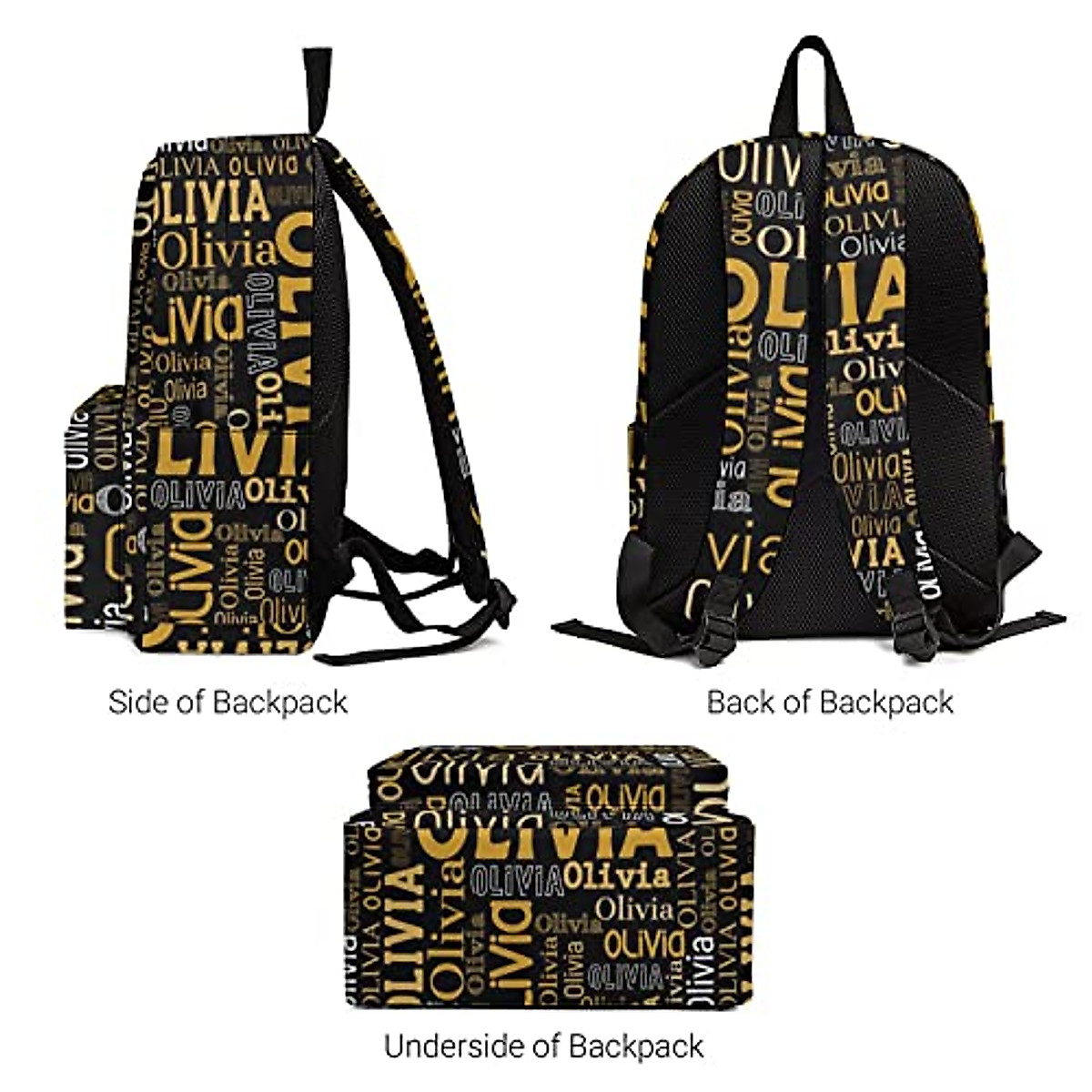 ihnlutzc Custom Name Backpack, Personalized Schoolbag with Name for Boys Girls Kids, Customized Casual Backpack with Name Gifts for School Travel Picnic Camping Hiking