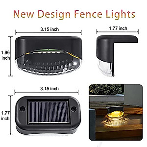 HiSolar 16 Pack Solar Deck Lights Outdoor Solar Step Lights LED Garden Fence Lights Solar Powered Waterproof Stair Lights for Deck Railing Garden Yard Patio Driveway, Warm White