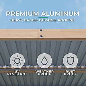 Yardistry 10 x 20 Meridian Wood Room with Louvered Roof