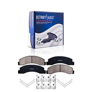 Detroit Axle - 8 Lugs Brake Kit for 4WD Ford Excursion F250 F350 Super Duty Drilled and Slotted Brake Rotors Ceramic Brakes Pads Replacement: 13.03" inch Front and 12.83" inch Rear Rotors