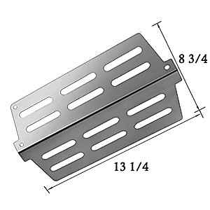 Htanch SG622 (2-Pack) 13 1/4 inch 16GA Stainless Steel Flavorizer Bar for Weber Genesis 300 Series 2011 & Newer Models with Front Mounted Control Panels, Heat Plate Replacement for Weber 7622